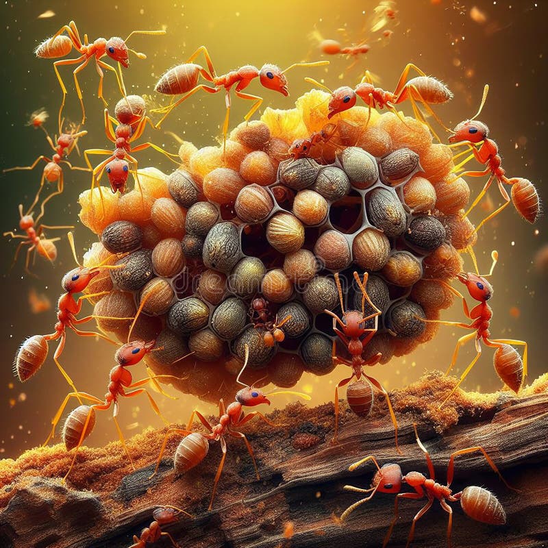 Ants Working Together. Generative Ai Stock Illustration - Illustration ...