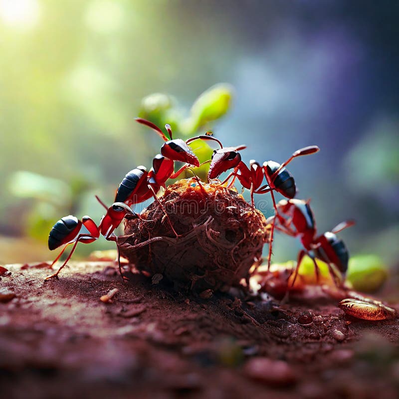 Ants Working Together. Generative Ai Stock Illustration - Illustration ...