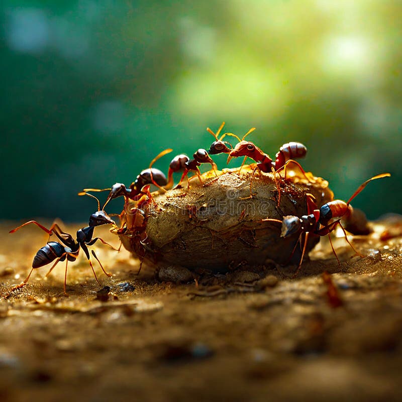 Ants Working Together. Generative Ai Stock Illustration - Illustration ...