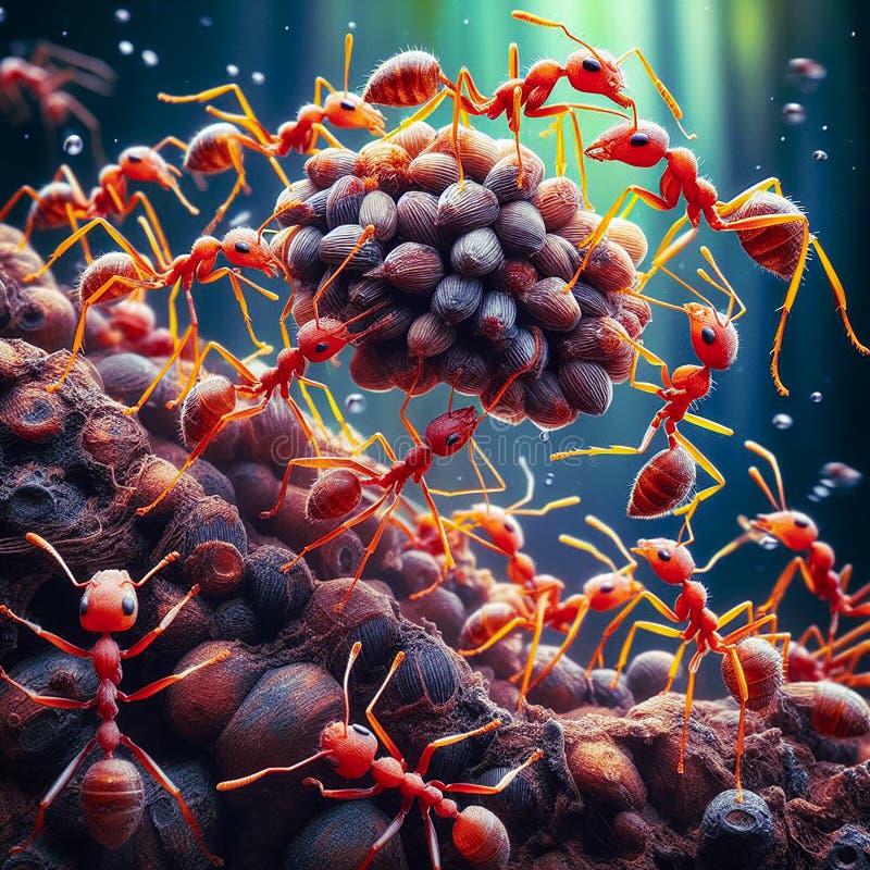 Ants Working Together. Generative Ai Stock Illustration - Illustration ...