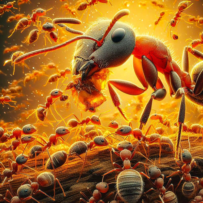 Ants Working Together. Generative Ai Stock Illustration - Illustration ...