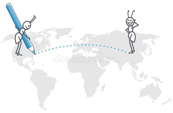 Ants world map stock vector. Illustration of atlas, crossing - 84372177