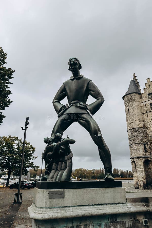 Lange Wapper Statue Front Het Steen Antwerp Stock Photos - Free ...
