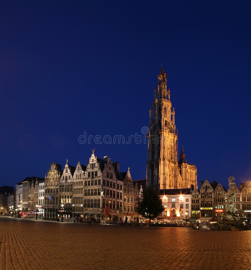 Antwerp by Night editorial photography. Image of historic - 26312532