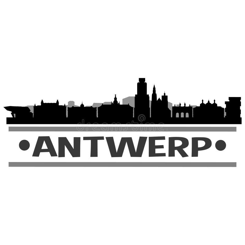 Antwerpen-Stadt Ikonen-Vektor Art Design Skyline Vektor Abbildung ...