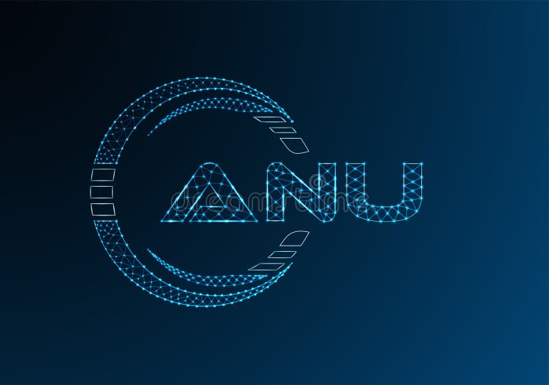 ANU Low Poly Letter Logo Vector Design. Stock Illustration ...
