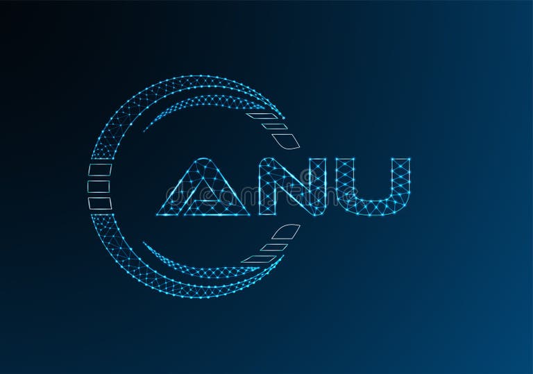 ANU Low Poly Letter Logo Vector Design. Stock Illustration ...