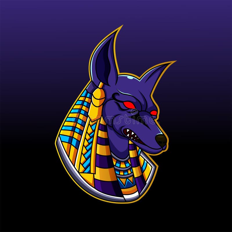 Anubis Head Icon in Comics Style Stock Vector - Illustration of ...