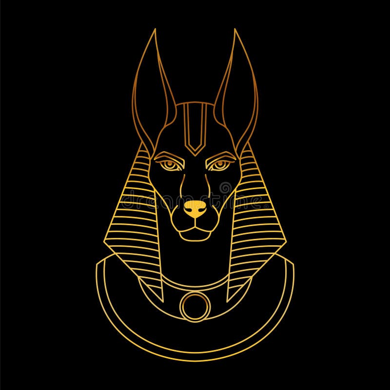 Anubis the God of Ancient Egypt. Stock Vector - Illustration of outline ...