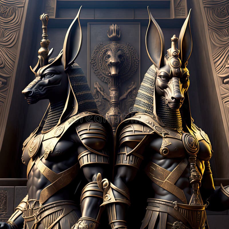 Anubis God Warrior, Antropomorphized, in Armour, Generative Ai Stock ...