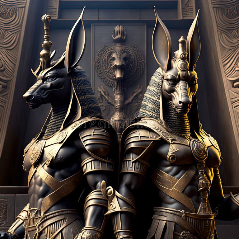 Anubis God Warrior, Antropomorphized, in Armour, Generative Ai Stock Illustration - Illustration ...