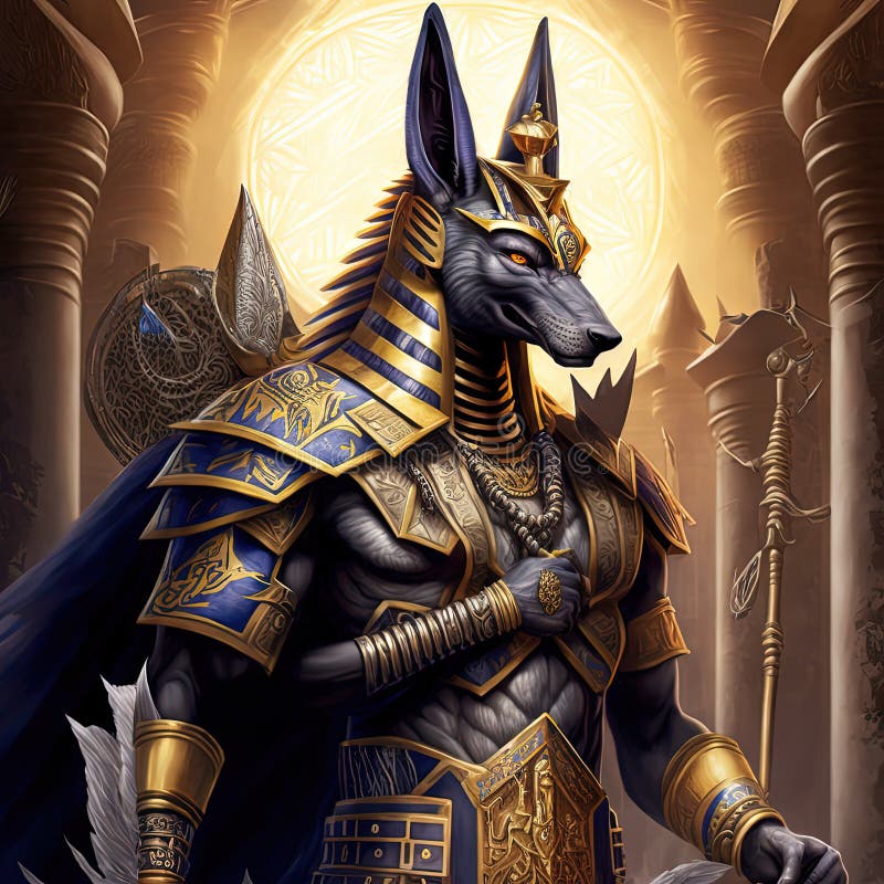 Anubis God Warrior, Antropomorphized, in Armour, Generative Ai Stock ...