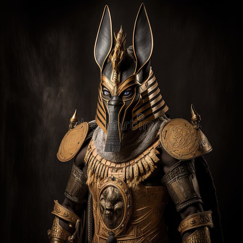 Anubis God Warrior, Antropomorphized, in Armour, Generative Ai Stock ...