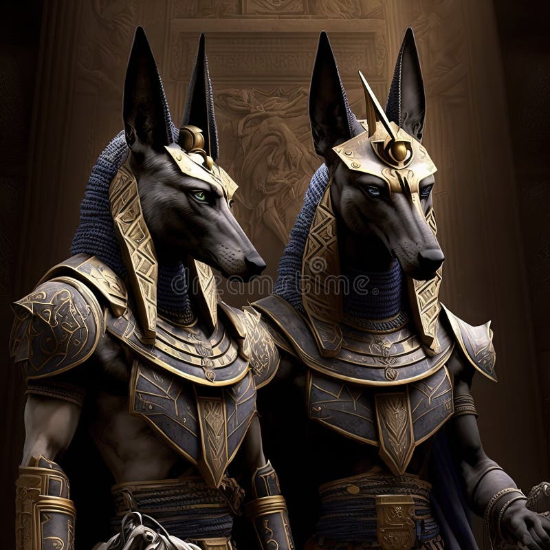 Anubis God Warrior, Antropomorphized, in Armour, Generative Ai Stock ...