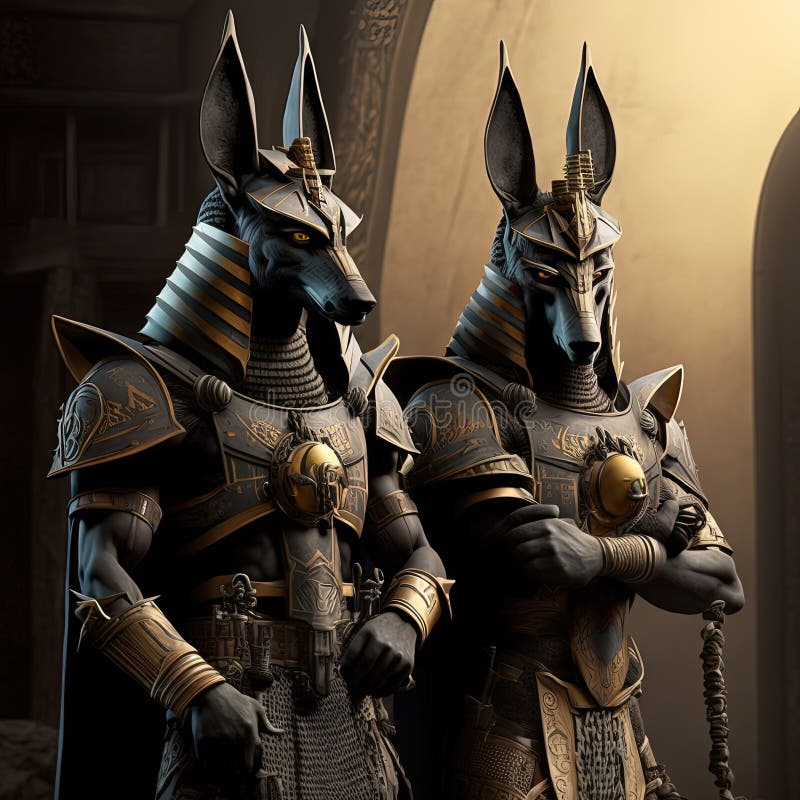 Anubis God Warrior, Antropomorphized, in Armour, Generative Ai Stock ...