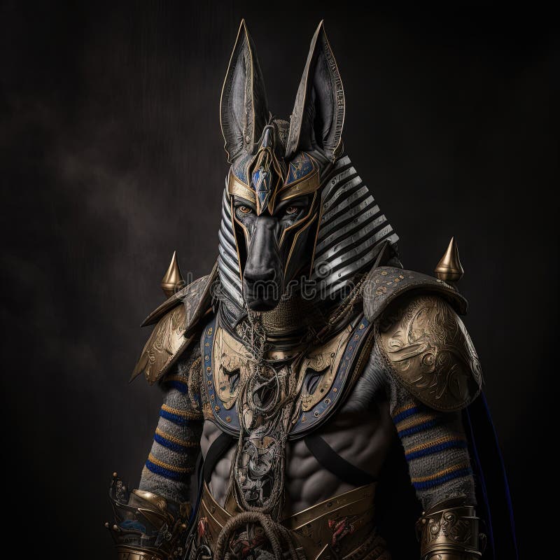 Anubis God Warrior, Antropomorphized, in Armour, Generative Ai Stock ...