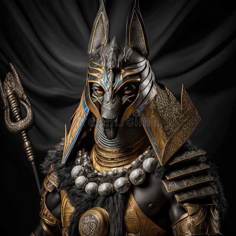 Anubis God Warrior, Antropomorphized, in Armour, Generative Ai Stock ...