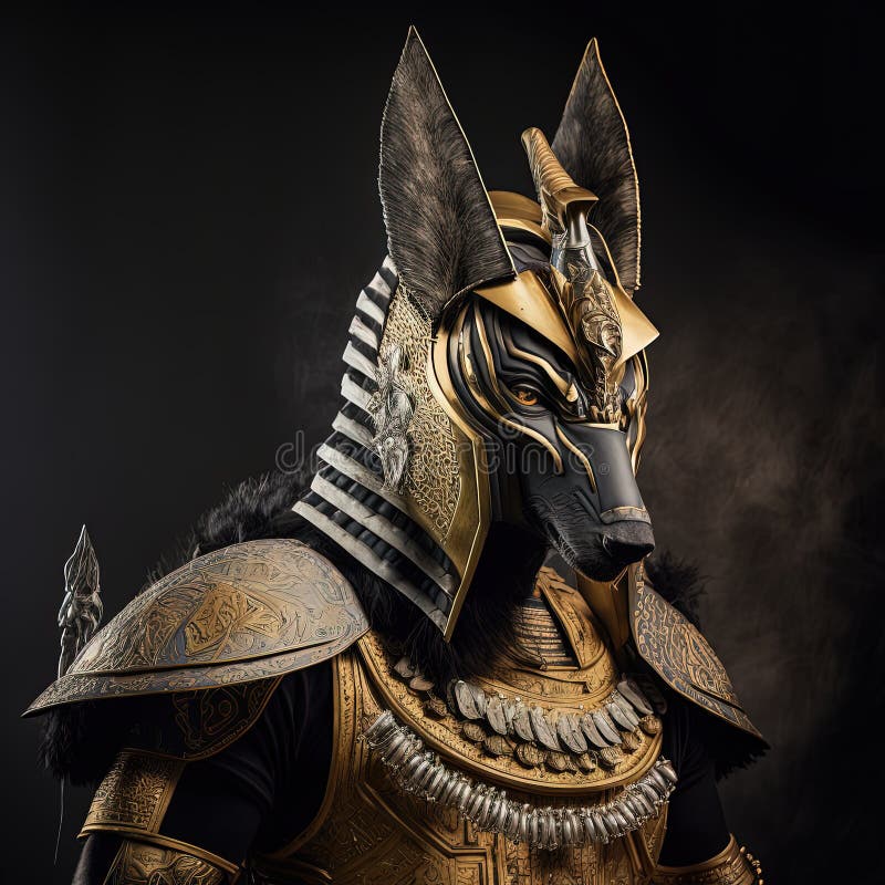 Anubis God Warrior, Antropomorphized, in Armour, Generative Ai Stock ...