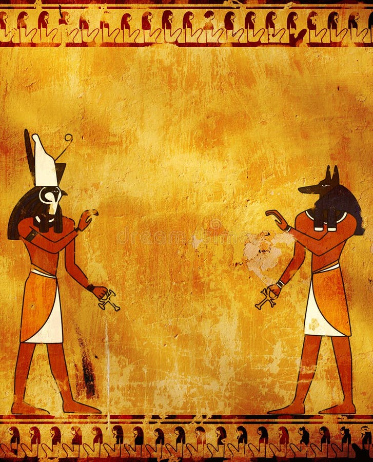 Anubis and Horus stock illustration. Illustration of antique - 24018168