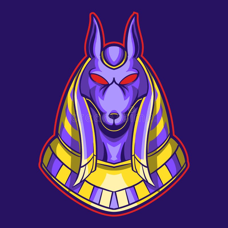 Anubis with Red Eyes Vector Illustration Stock Vector - Illustration of ...