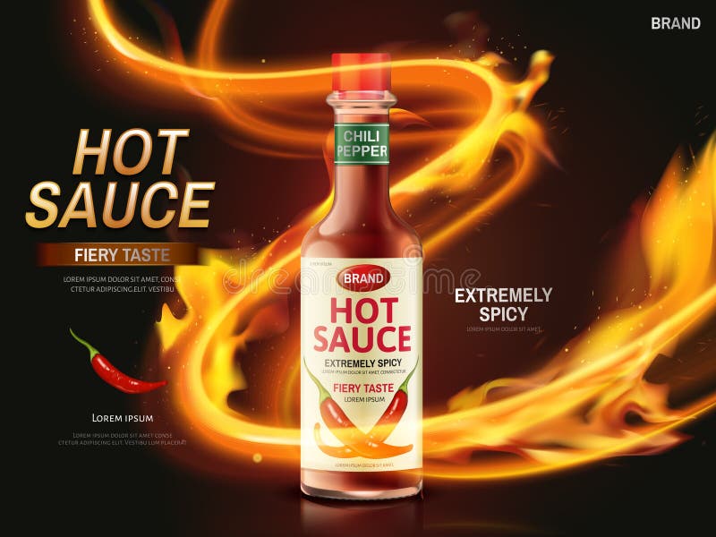 Anuncio De La Salsa De Chile Ilustración del Vector - Ilustración de ...