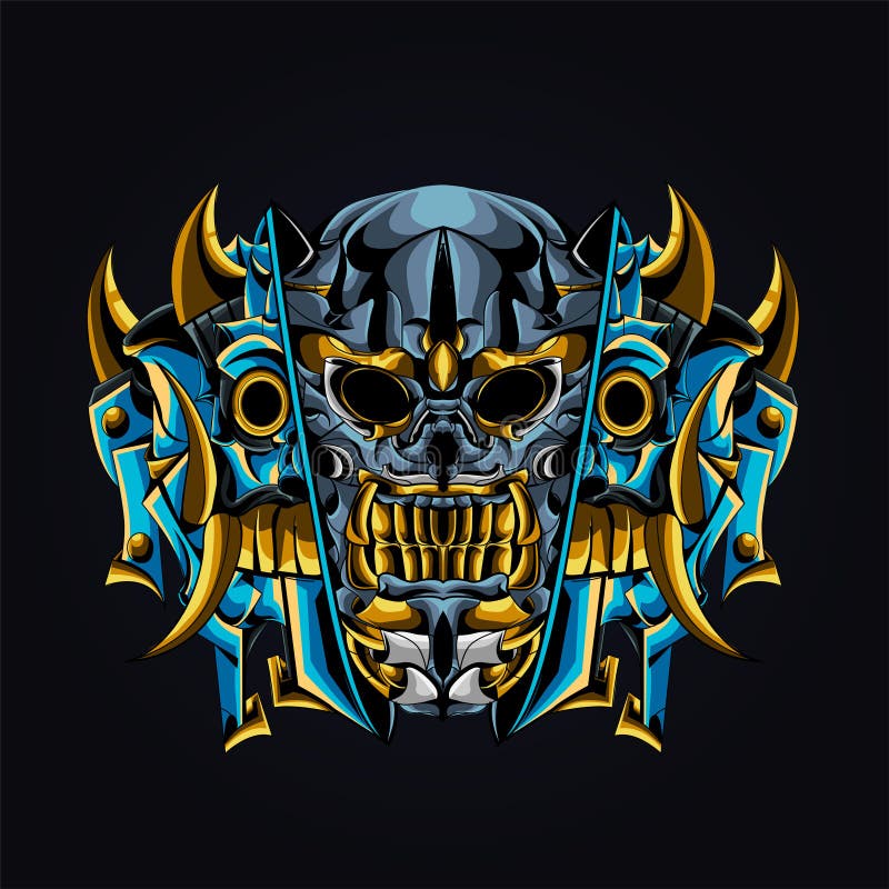 Mecha Skull Mascot Logo Vector Illustration. Stock Vector ...
