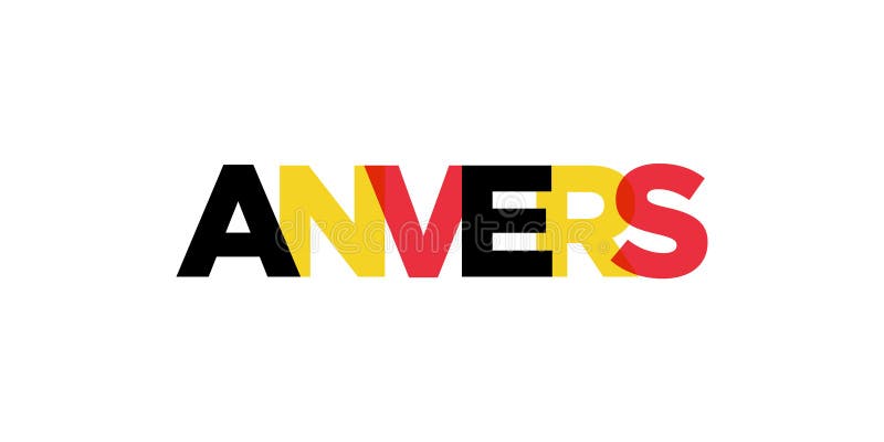 Anvers in the Belgium Emblem. the Design Features a Geometric Style ...