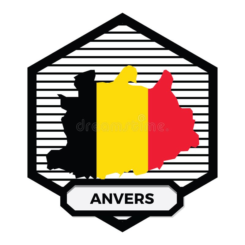 Anvers Map Label. Vector Illustration Decorative Design Stock Vector ...