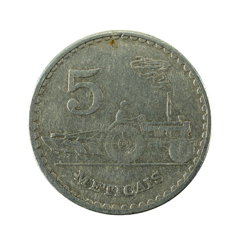 Moeda Do Metical De Moçambique Sobre Notas De Dólar Foto de Stock ...