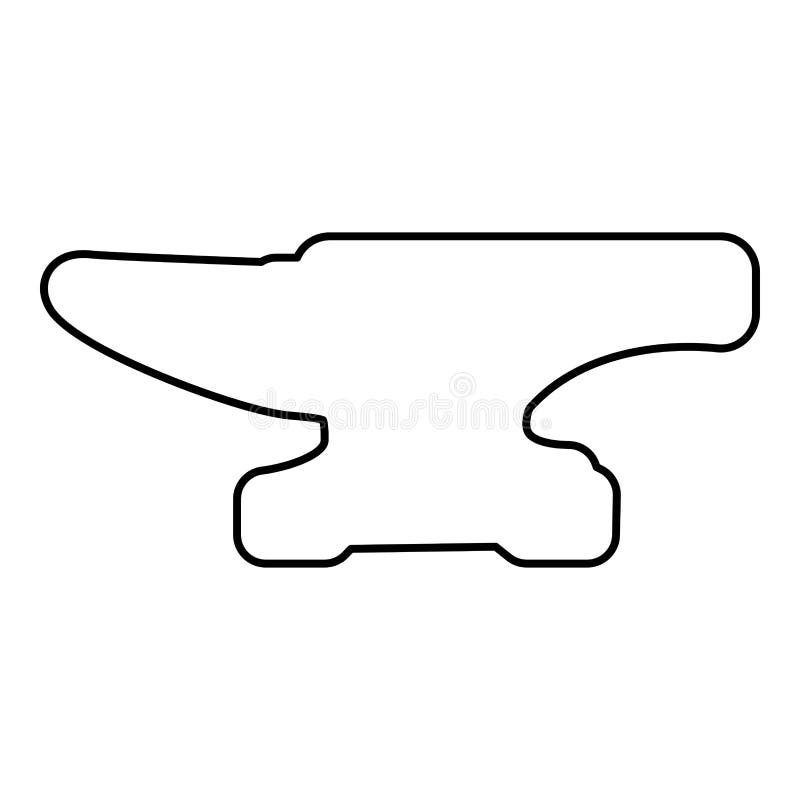 Anvil Contour Outline Icon Black Color Vector Illustration Flat Style ...