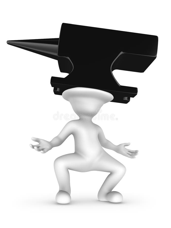 The Anvil Fell on His Head. 3d White Man Stock Illustration ...
