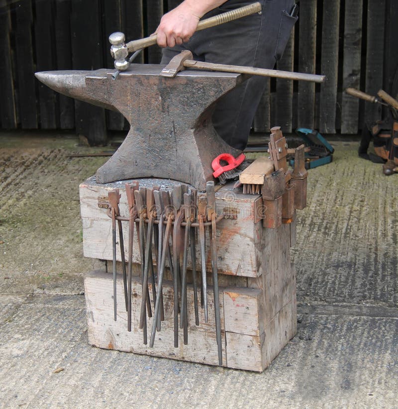 Anvil and Hammer in Blacksmith S Shop Stock Image - Image of craft ...