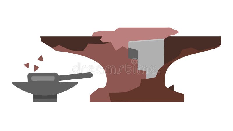 Anvil and Hammer. Heavy Industry. Manufacturing Tool, Vector Design ...