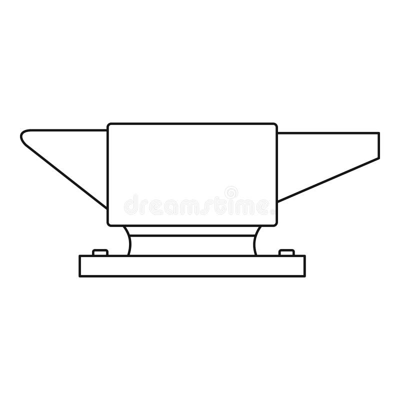 Outline Anvil Vector Icon. Isolated Black Simple Line Element ...