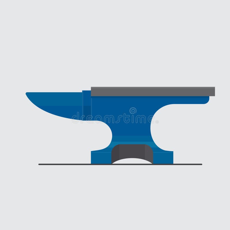 Anvil icon digital blue stock vector. Illustration of shape - 136434316