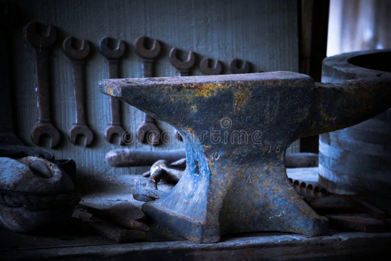 Anvil stock image. Image of iron, workshop, antique, tools - 70853515