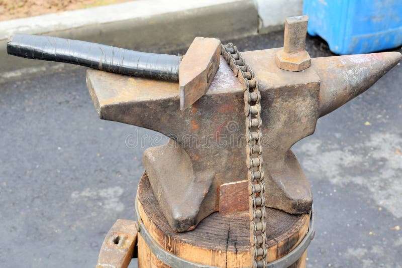 Anvil and Tools of a Blacksmith Stock Photo - Image of heavy, equipment ...