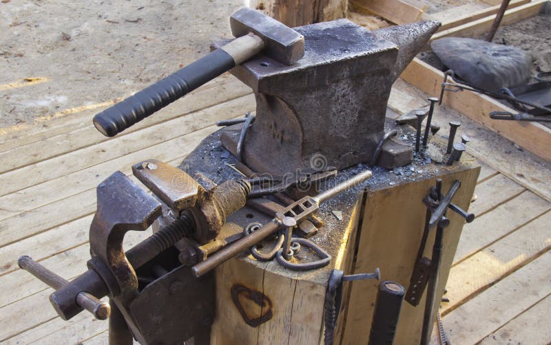 Anvil and tools stock image. Image of handwork, iron - 142820423