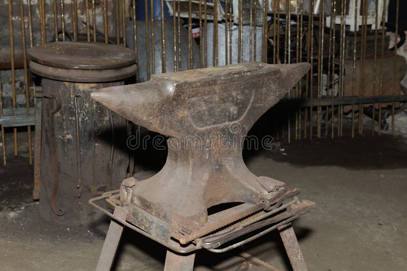 Anvil Used by a Blacksmith in Old Shop Stock Image - Image of iron ...