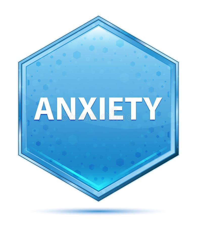 Anxiety Crystal Blue Hexagon Button Stock Illustration - Illustration ...