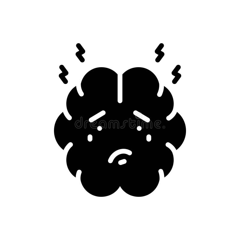 Black Solid Icon for Anxiety, Disquiet and Nervousness Stock ...