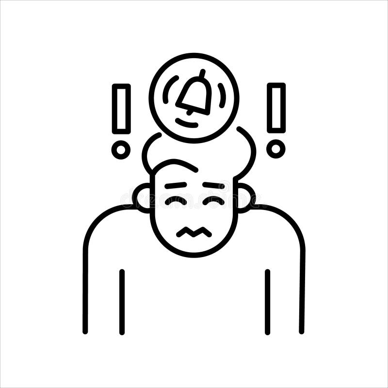 Anxiety Line Black Icon Sign for Web Page Stock Vector - Illustration ...