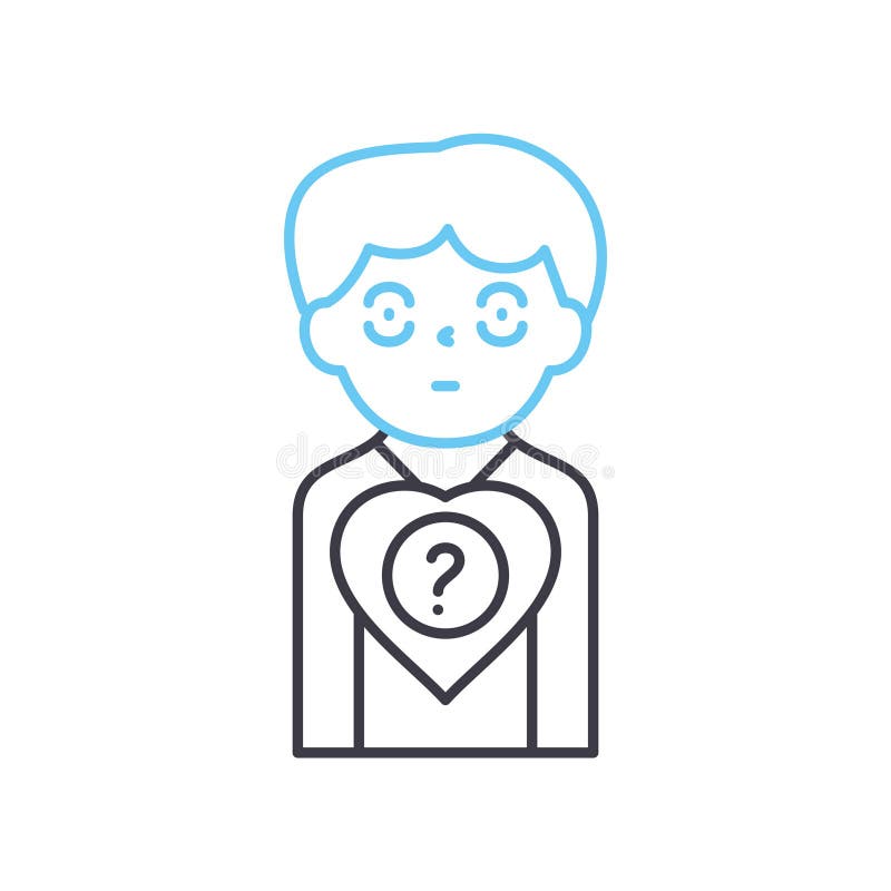 Anxiety Line Icon Outline Symbol Vector Illustration Concept Sign