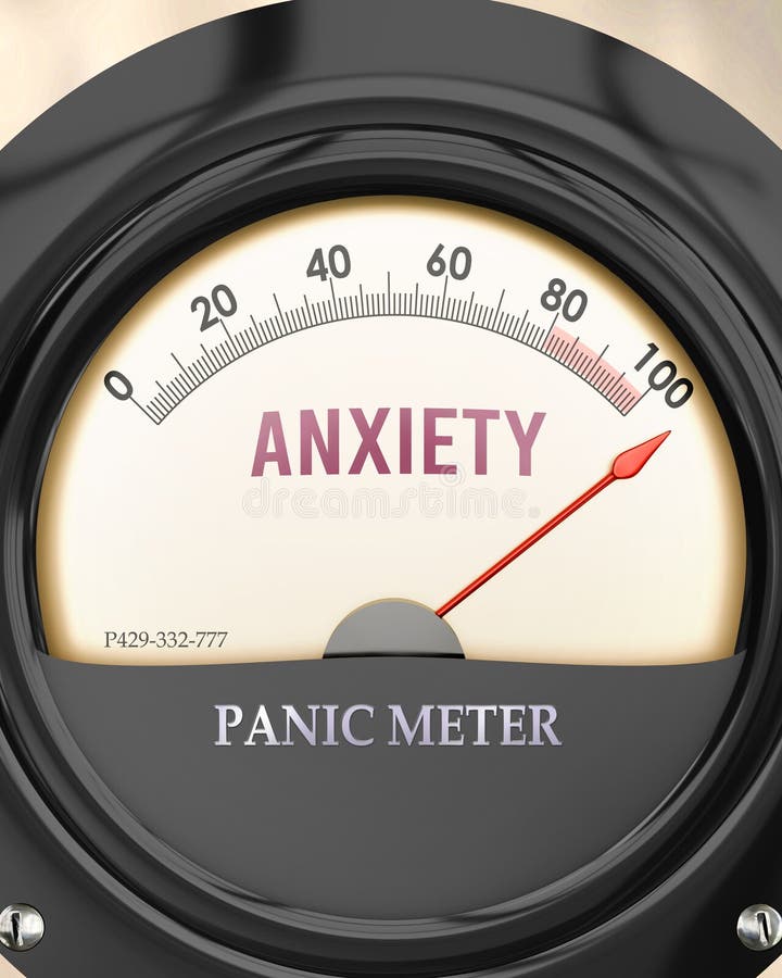 Anxiety and Panic Meter that is Hitting a Full Scale, Showing a Very ...