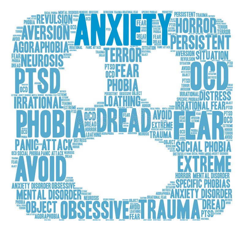 Anxiety Word Cloud stock vector. Illustration of obsessive - 100128055