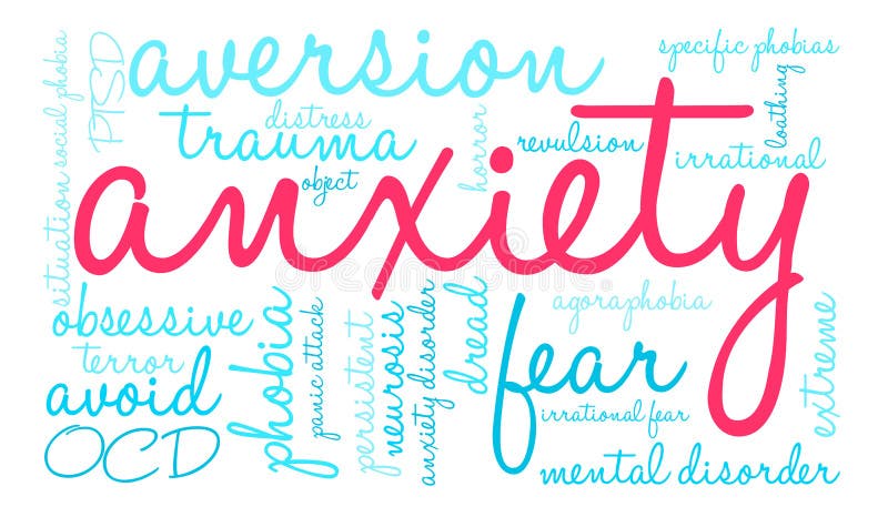 Anxiety Word Cloud stock vector. Illustration of situation - 98250445
