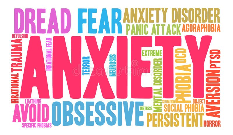 Anxiety Word Cloud Stock Vector Illustration Of Situation 98387964