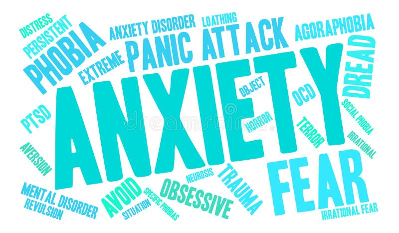Anxiety Word Cloud stock illustration. Illustration of panic - 102180559