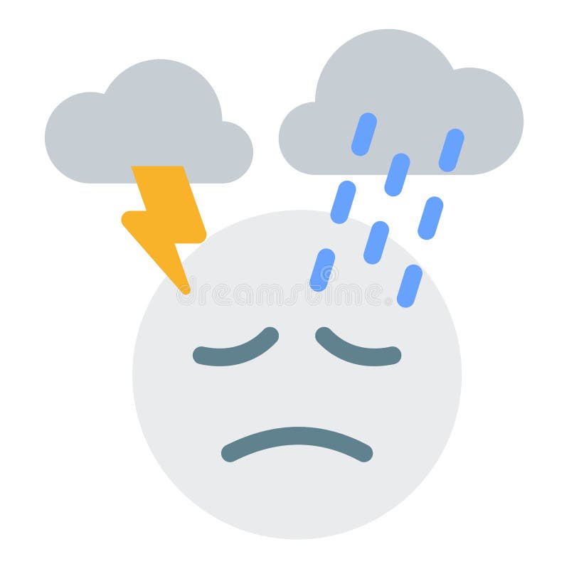 Anxiety Worry Overwhelmed Single Isolated Icon with Flat Style Stock ...