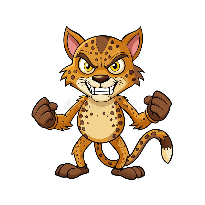 Anxious Cheetah Cross Stitching Vector Illustration Stock Photo ...